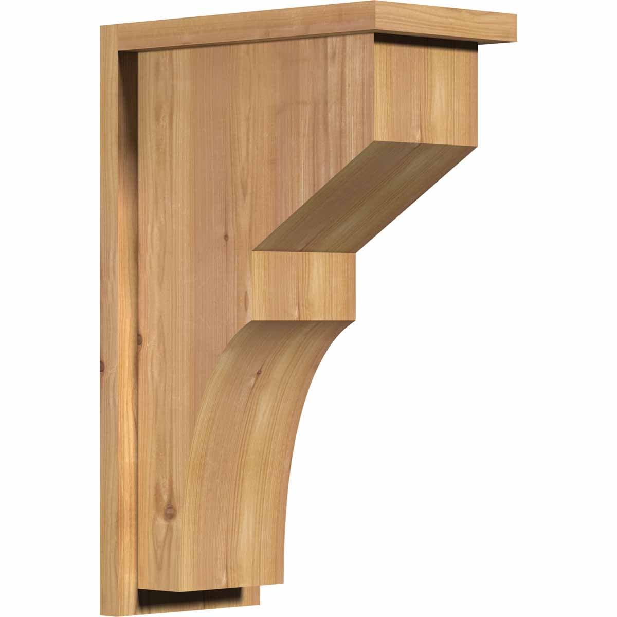 7 1/2"W x 14"D x 22"H Monterey Smooth Corbel w/Backplate, Western Red ...