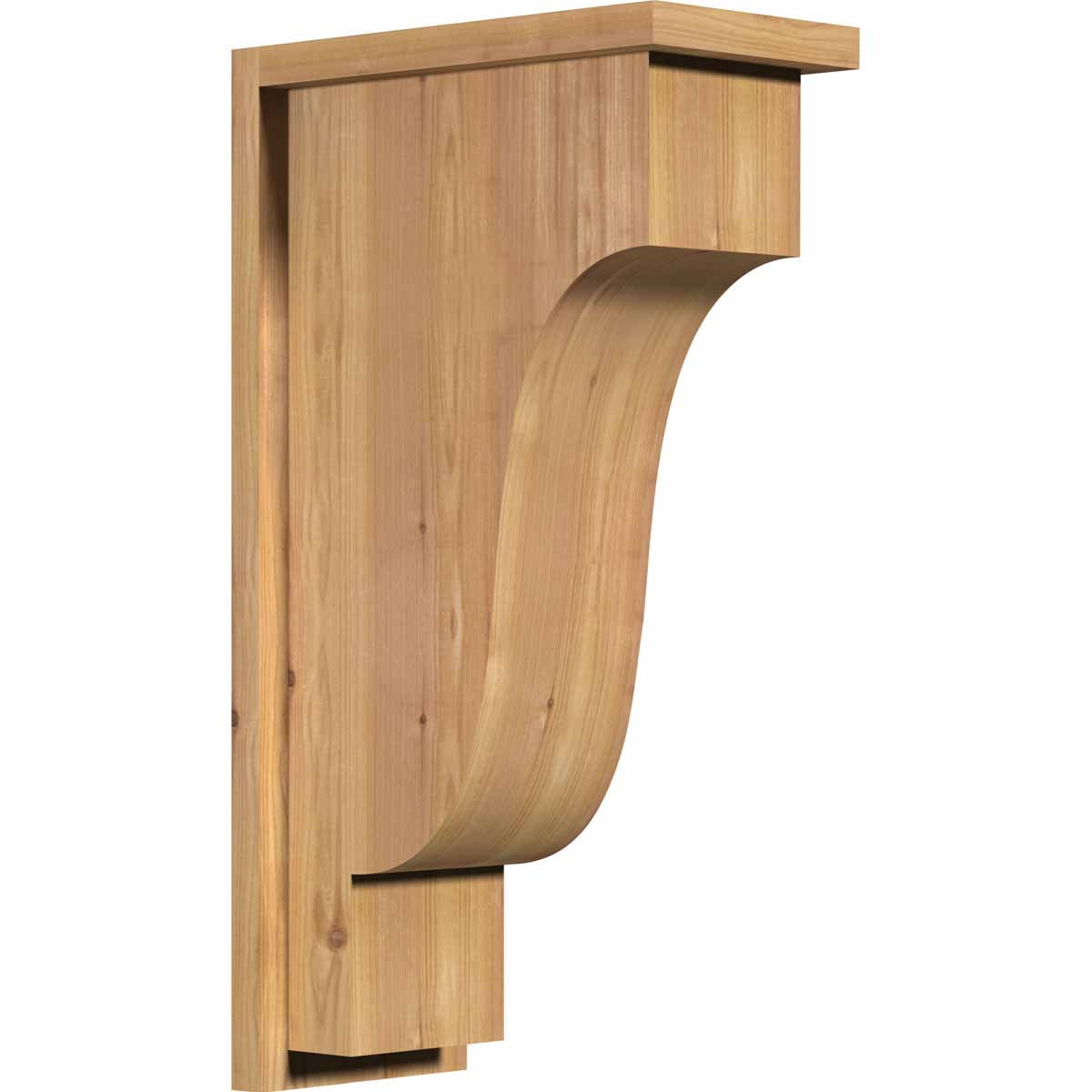 7 1/2"W x 14"D x 26"H Newport Smooth Corbel w/Backplate, Western Red ...