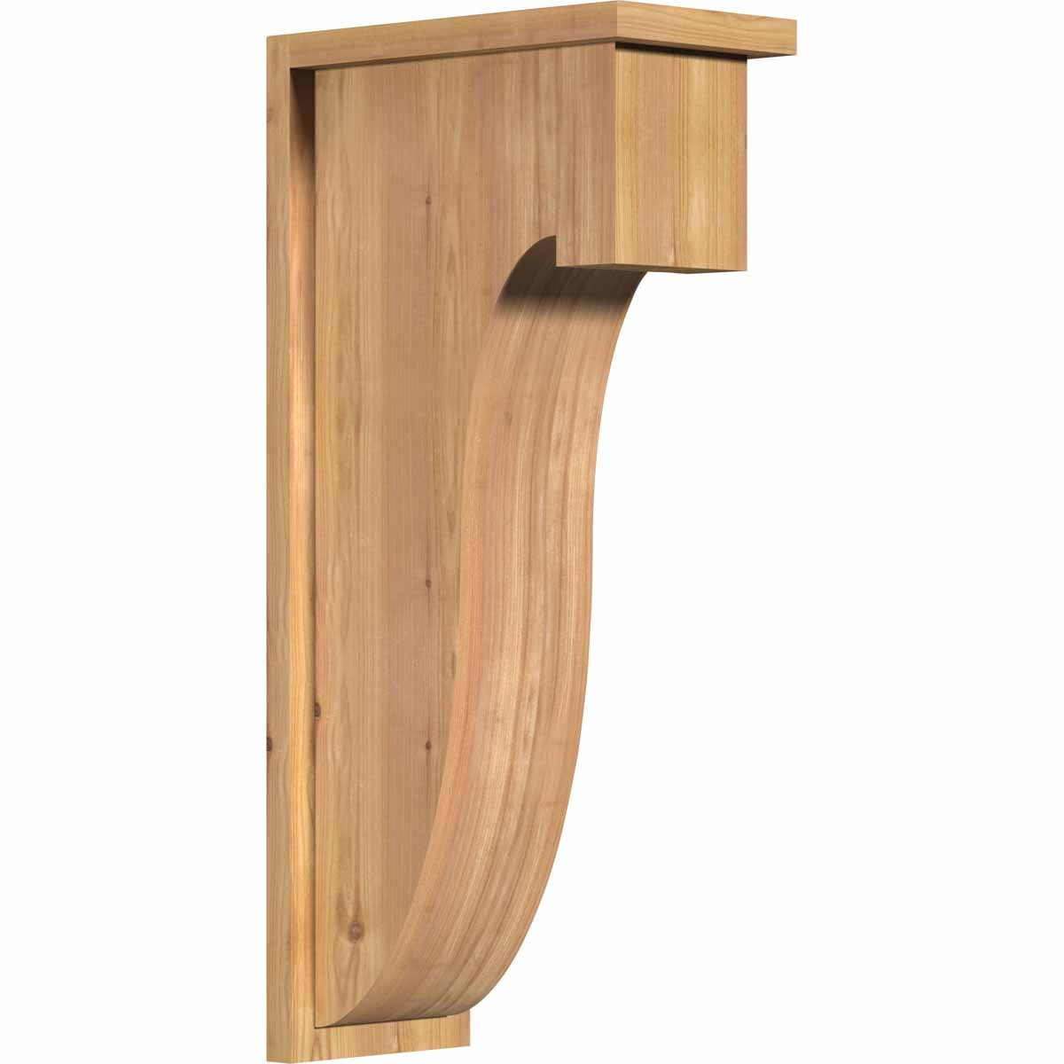 7 1/2"W x 14"D x 30"H Del Monte Smooth Corbel w/Backplate, Western Red ...