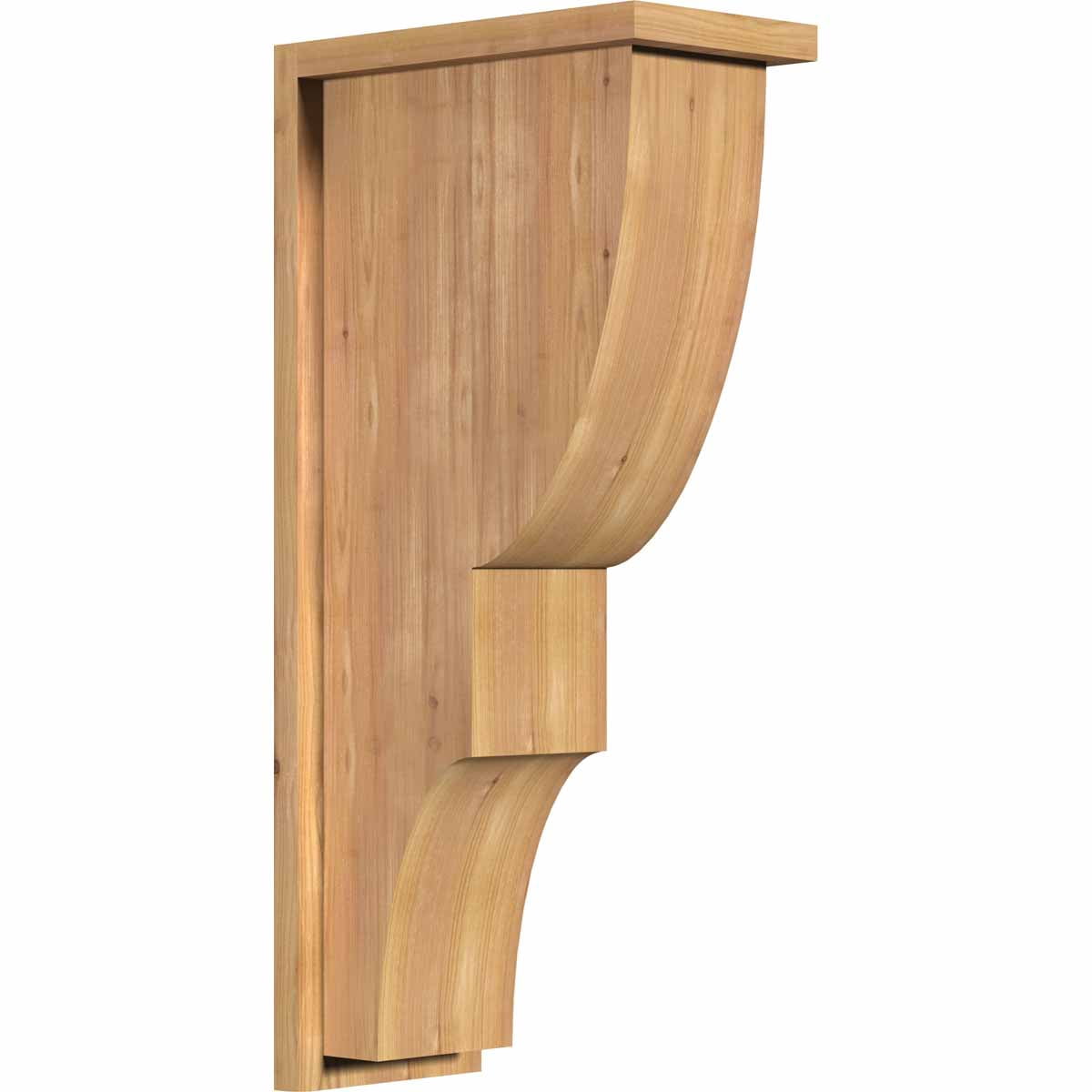 7 1/2"W x 14"D x 30"H Ridgewood Smooth Corbel w/Backplate, Western Red ...