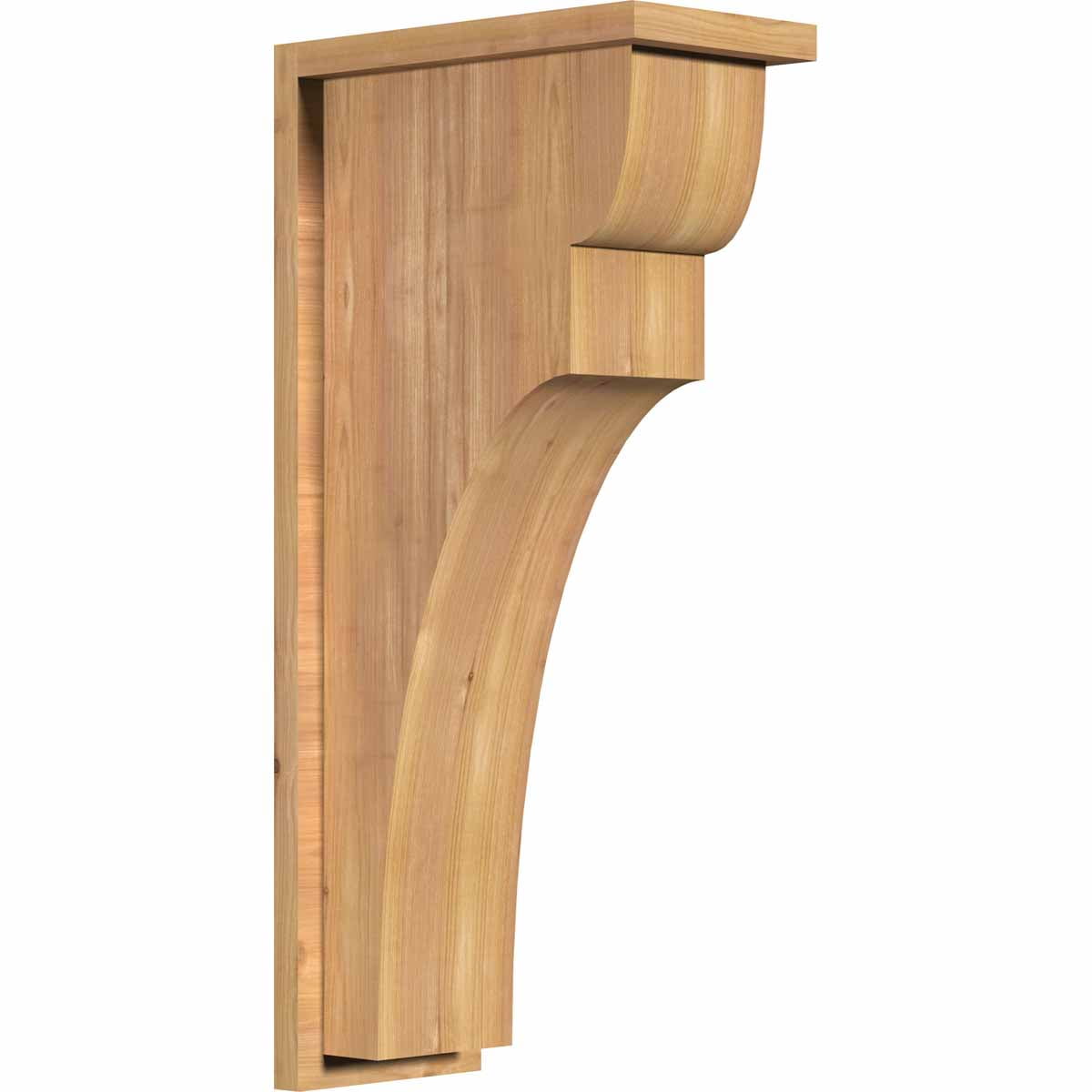 7 1/2"W x 14"D x 30"H Yorktown Smooth Corbel w/Backplate, Western Red ...