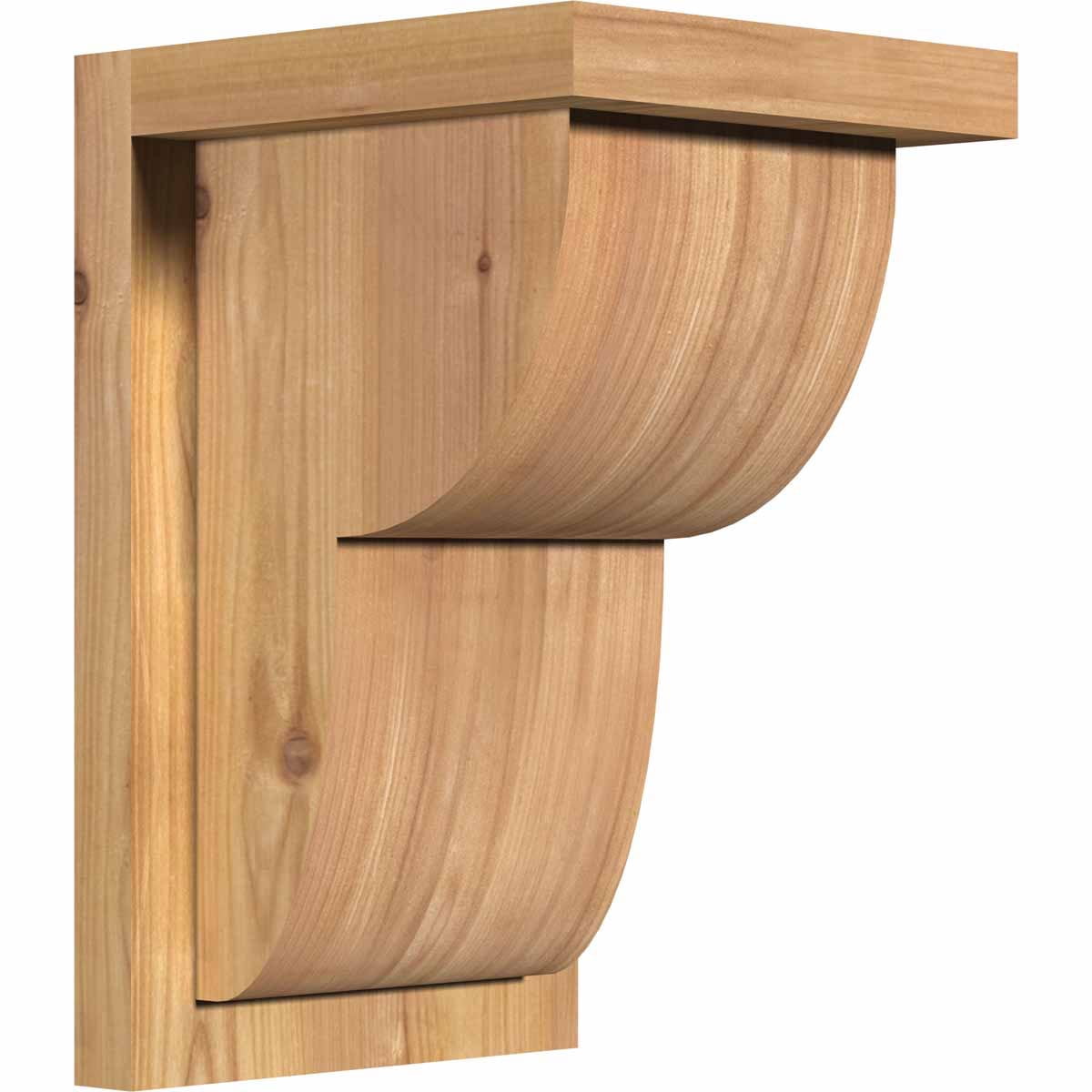 7 1/2"W x 8"D x 12"H Crestline Smooth Corbel w/Backplate, Western Red ...