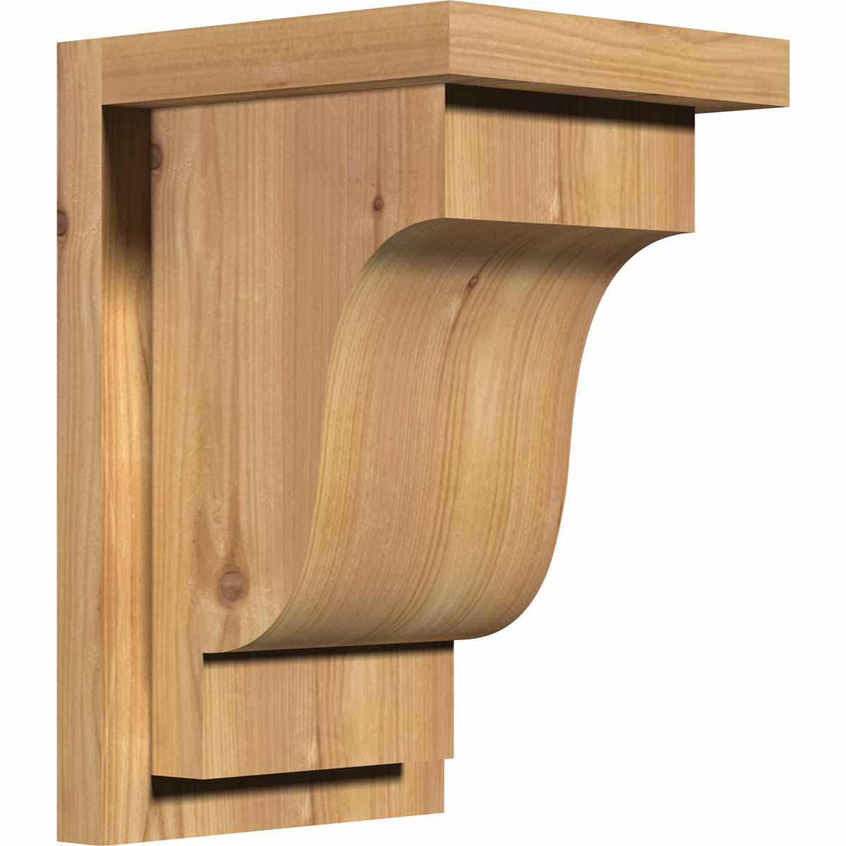 7 1/2"W x 8"D x 12"H Newport Smooth Corbel w/Backplate, Western Red ...