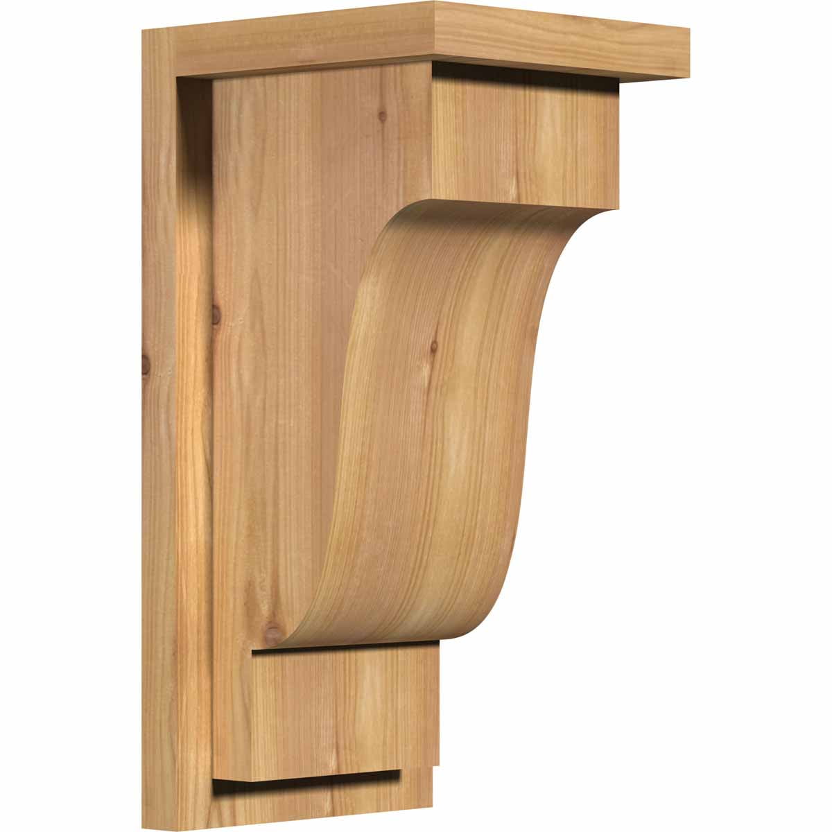 7 1/2"W x 8"D x 16"H Newport Smooth Corbel w/Backplate, Western Red ...