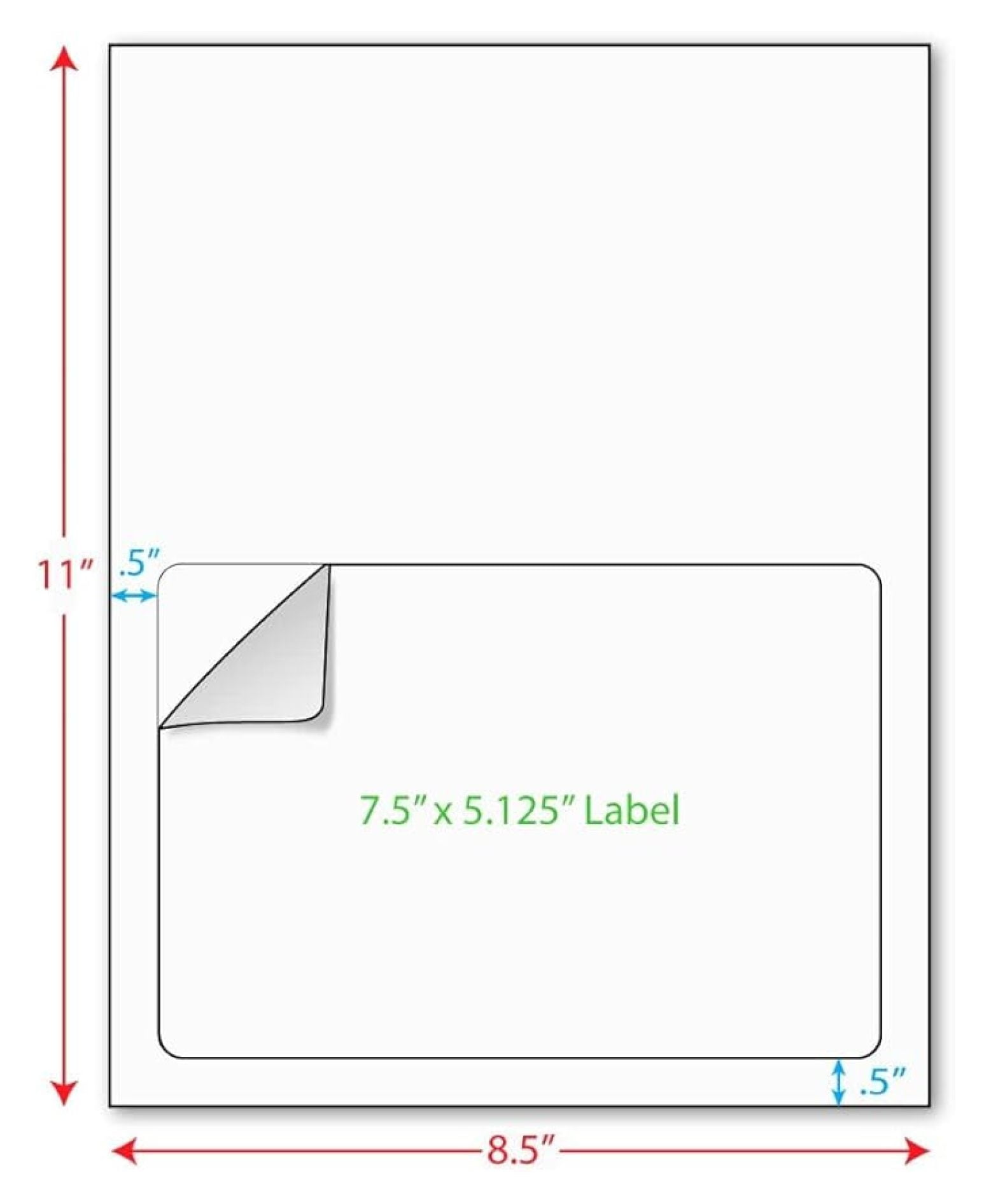 7-1/2" x 5-1/8" (7.5" x 5.125") Integrated Laser Label Form Sheets, 1 ...