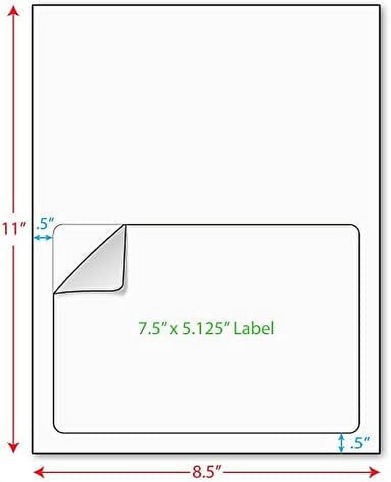 7 1 2 X 5 1 8 7 5 X 5 125 Integrated Laser Label Form Sheets 1 7 1 2 X 5 1 8 7 5 X 5 125 Integrated Laser Label Form Sheets 1