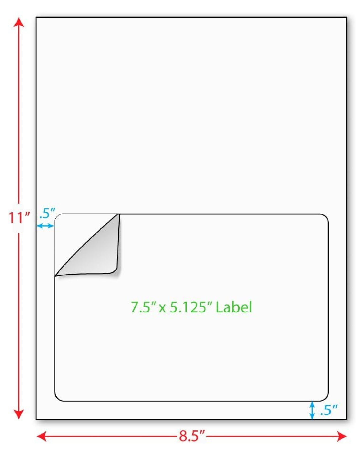 7-1/2" x 5-1/8" (7.5" x 5.125") Integrated Laser Label Form Sheets, 1 ...