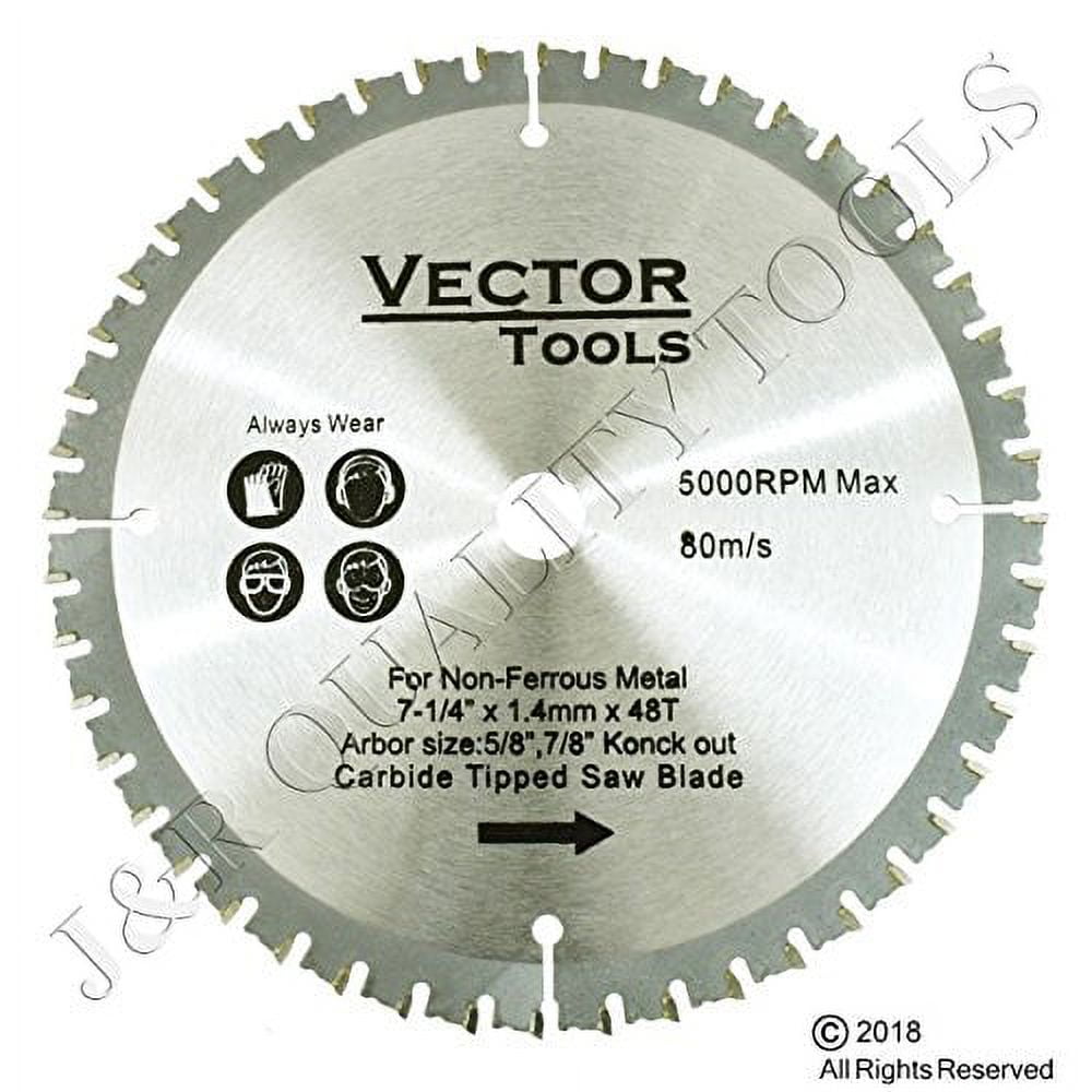 7-1/4-Inch x 48 Tooth Carbide Tipped Saw Blade with 5/8-Inch Arbor for ...