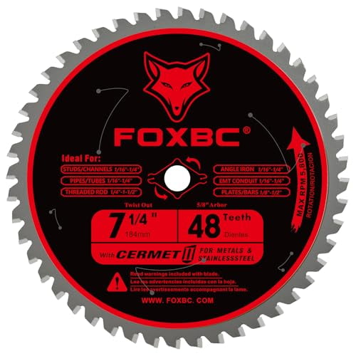 7-1/4 inch Circular Saw Blade Metal and Stainless Steel Cutting 48 ...