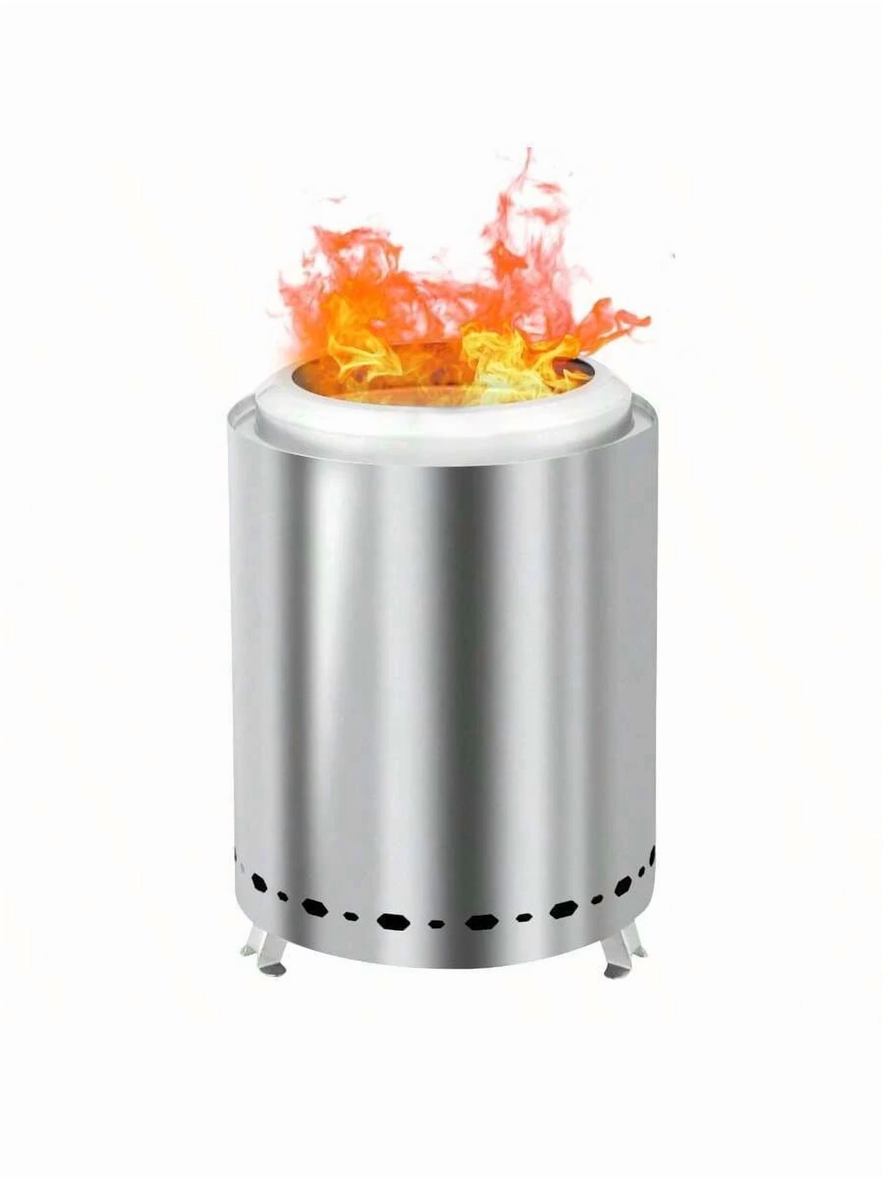 7.1×7.1×19.7in Smokeless Fire Pit - Compact Design for Backyard, Patio ...