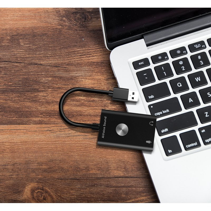 7.1-Channel USB Sound Card USB to 3.5mm Jack Headphone External Audio ...