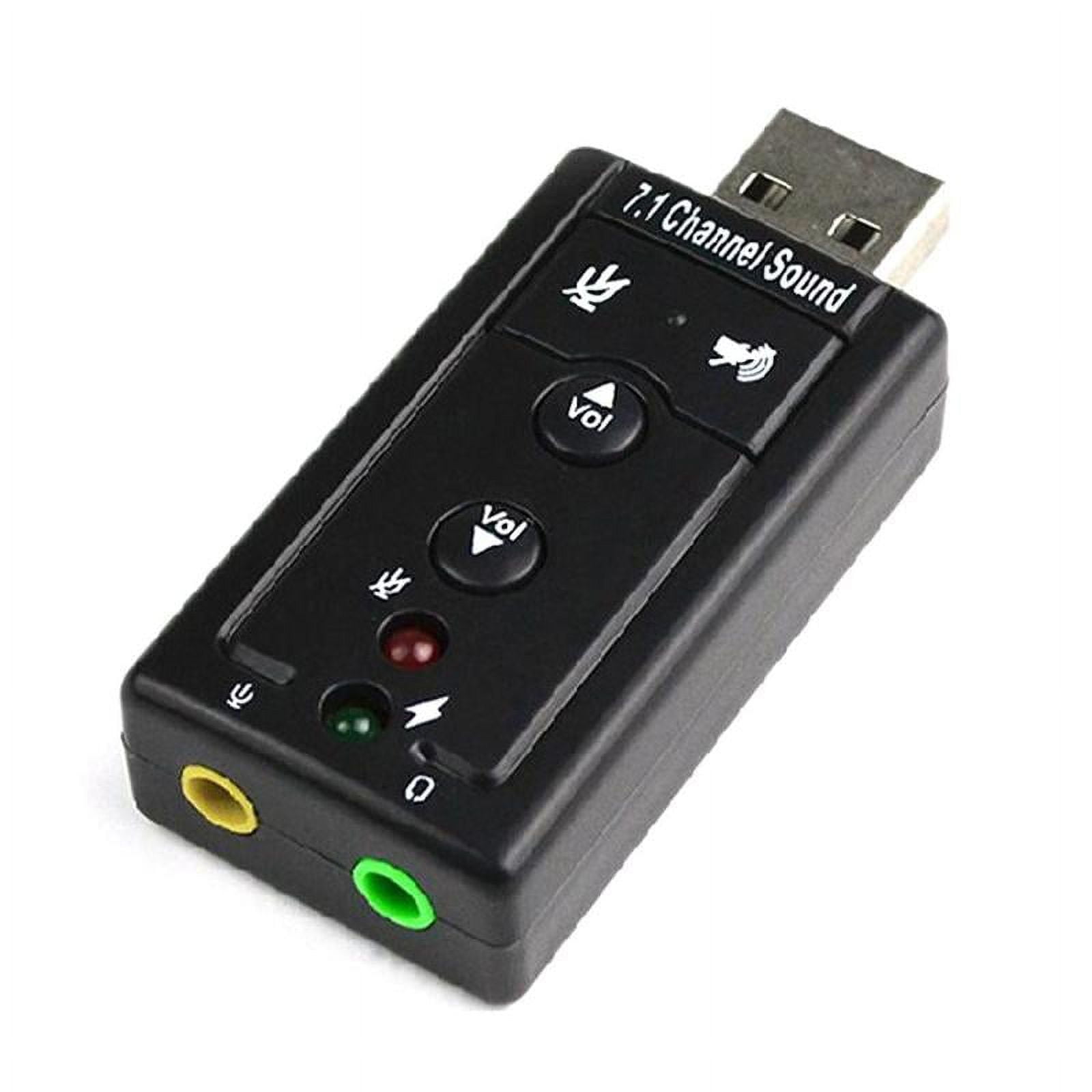 7.1 External USB Sound Card Adapter 3.5mm Audio Jack Virtual For PC ...