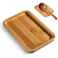 7.1 Inch Bamboo Spoon Rest for Stove Top, Rectangular Spoon Holder ...