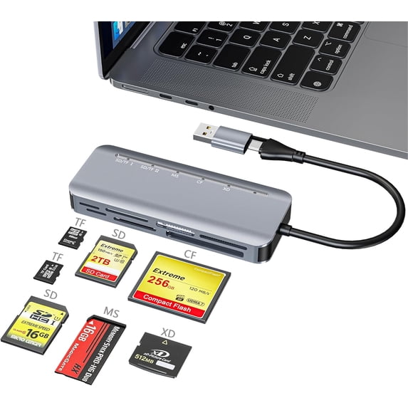 7 in 1 Memory Stick Pro Duo Card Reader, USB-C Multi Cards Reader for ...