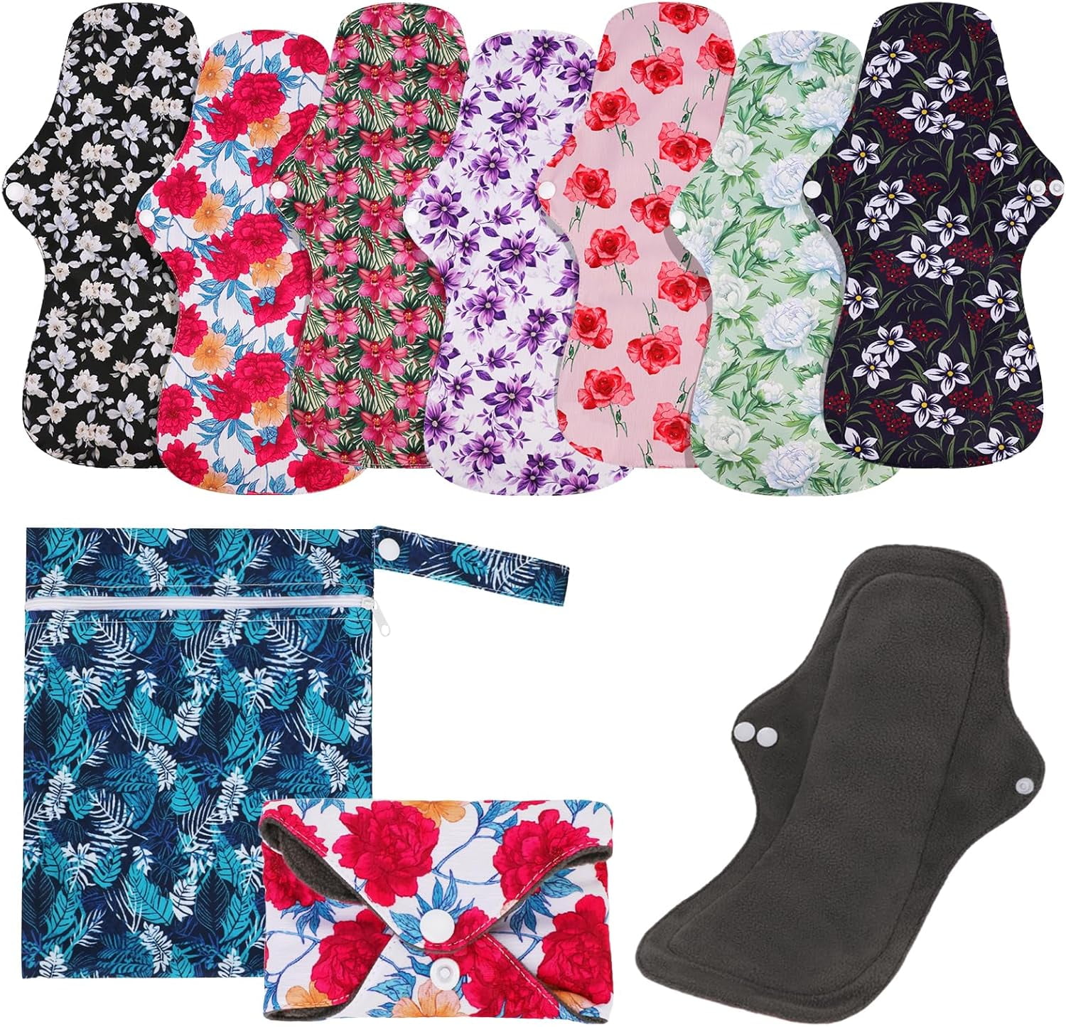Phogary, 7 in 1 Reusable Menstrual Pads, 13x7.5 inch, XL - Walmart.com