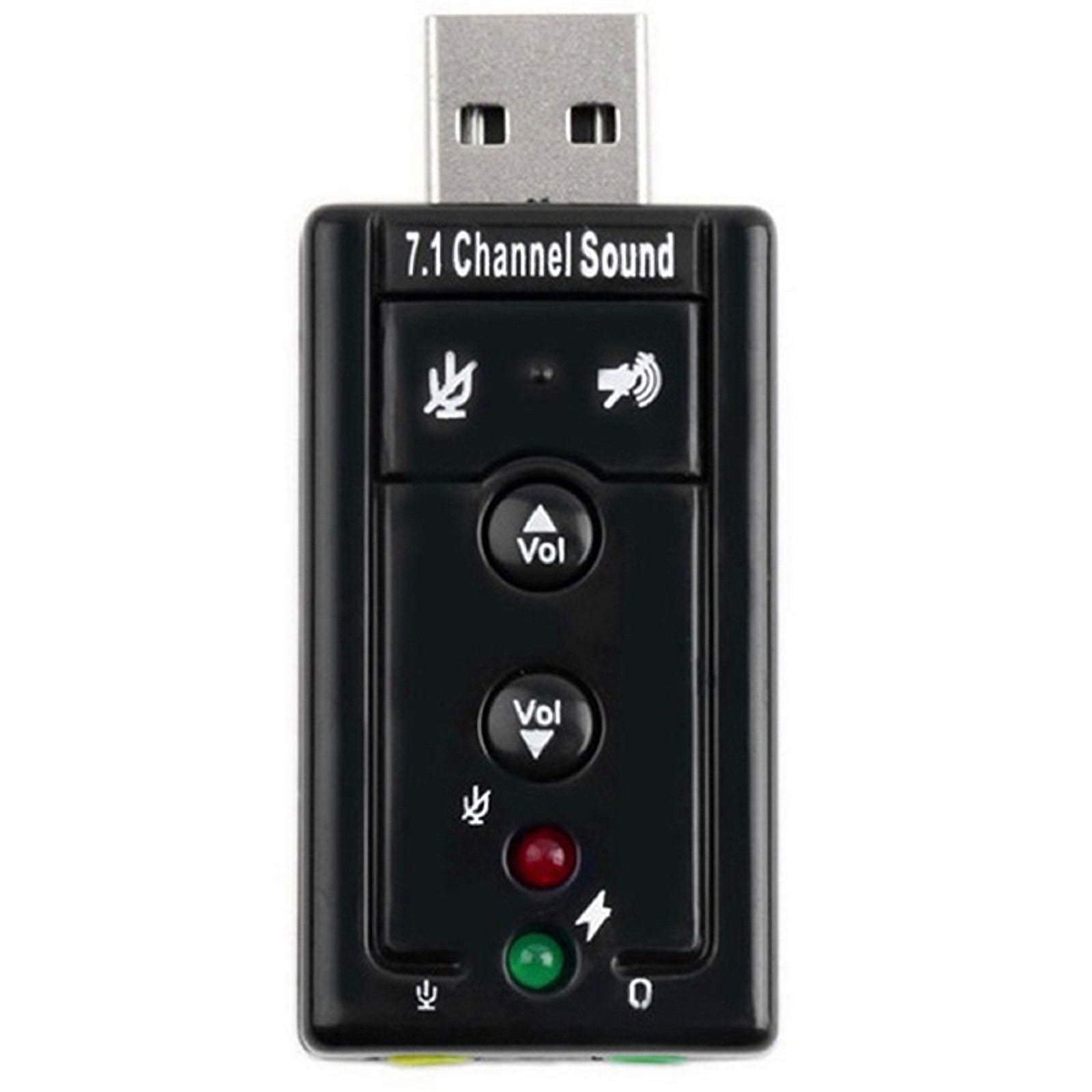 7.1 Sound Card 3D Stereo USB Audio Adapter to Jack 3.5mm Laptop ...