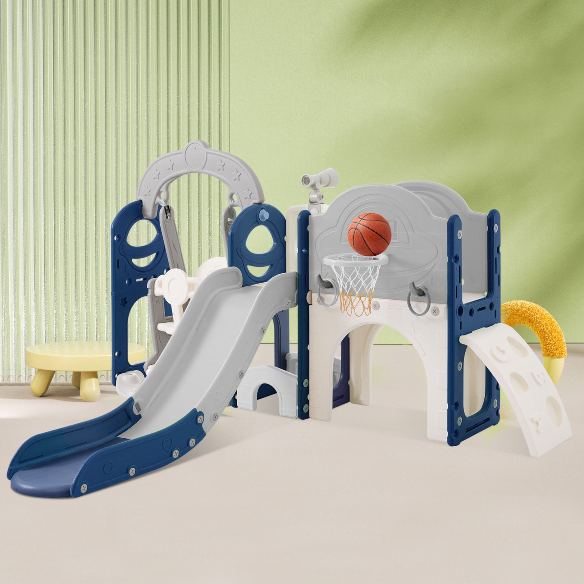 7 in 1 Toddler Slide, Slide for Toddlers Age 1-3 with Basketball Hoop ...