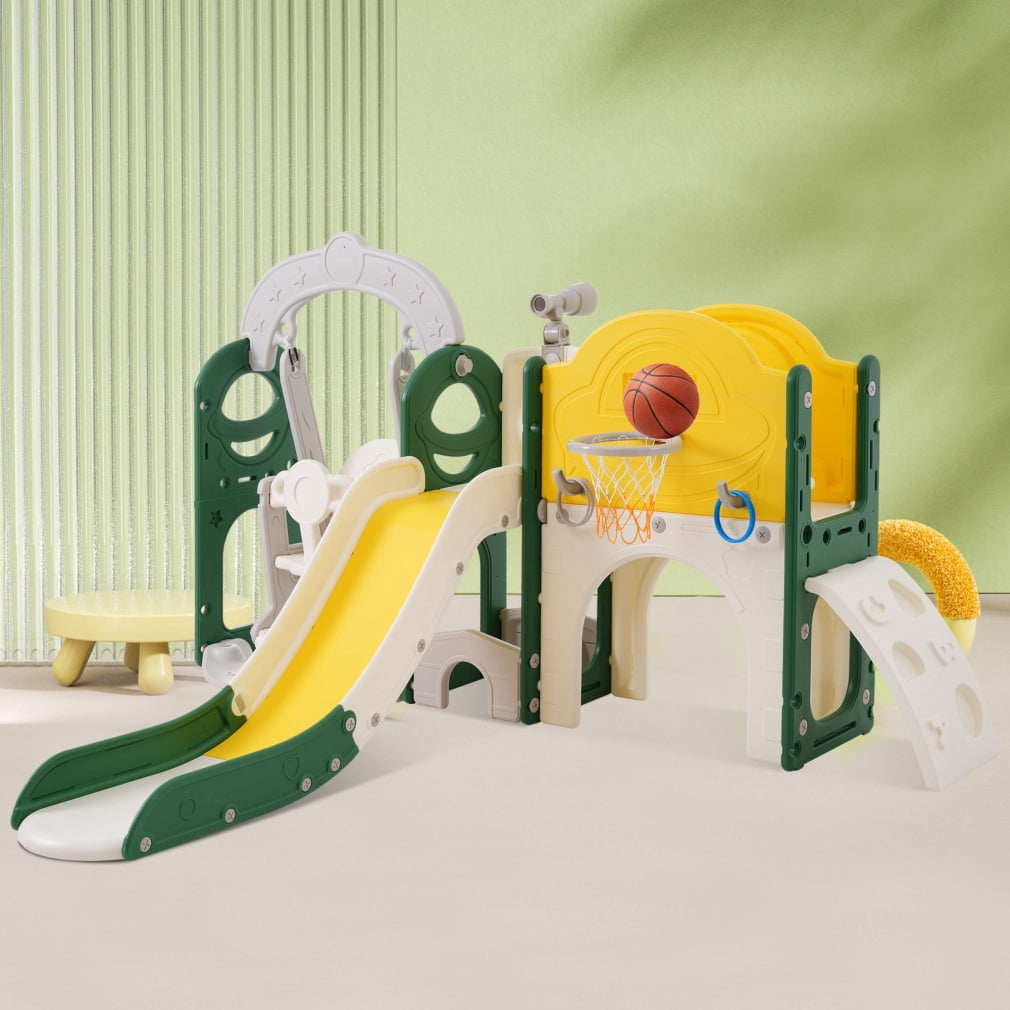 7 in 1 Toddler Slide, Slide for Toddlers Age 1-3 with Basketball Hoop ...