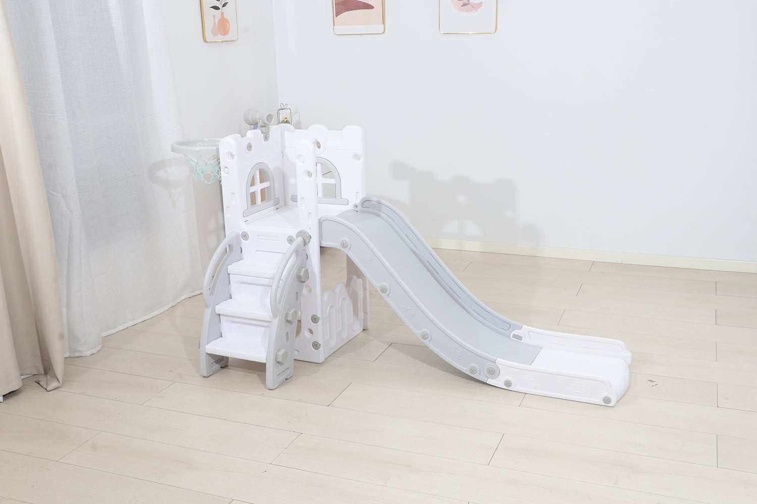 7 in 1 Toddler Slide for Toddlers Age 1-3, Extra-Long Slide with ...