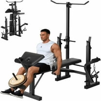 Weight Bench Set with Leg Extension and Leg Curl and Preacher Curl, 7 ...