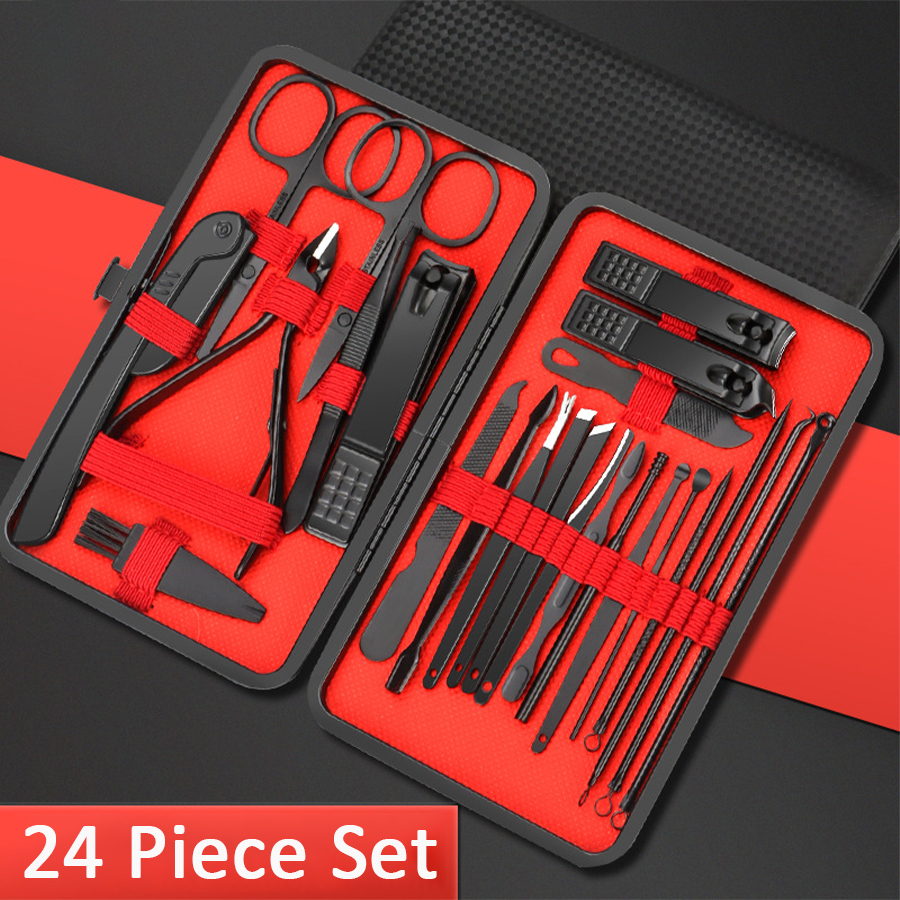 7/10/12/18/20/24PCS Set Professional Manicure Set Kits Stainless Steel ...