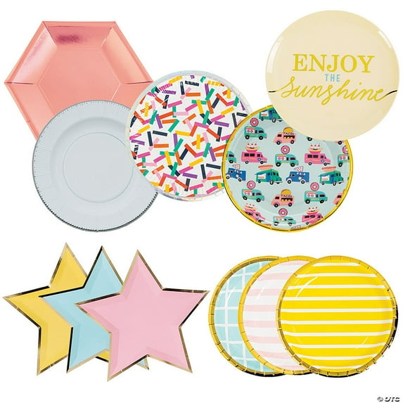 7" - 10" Bulk 84 Pieces Paper Dessert Plate Assortment - Walmart.com