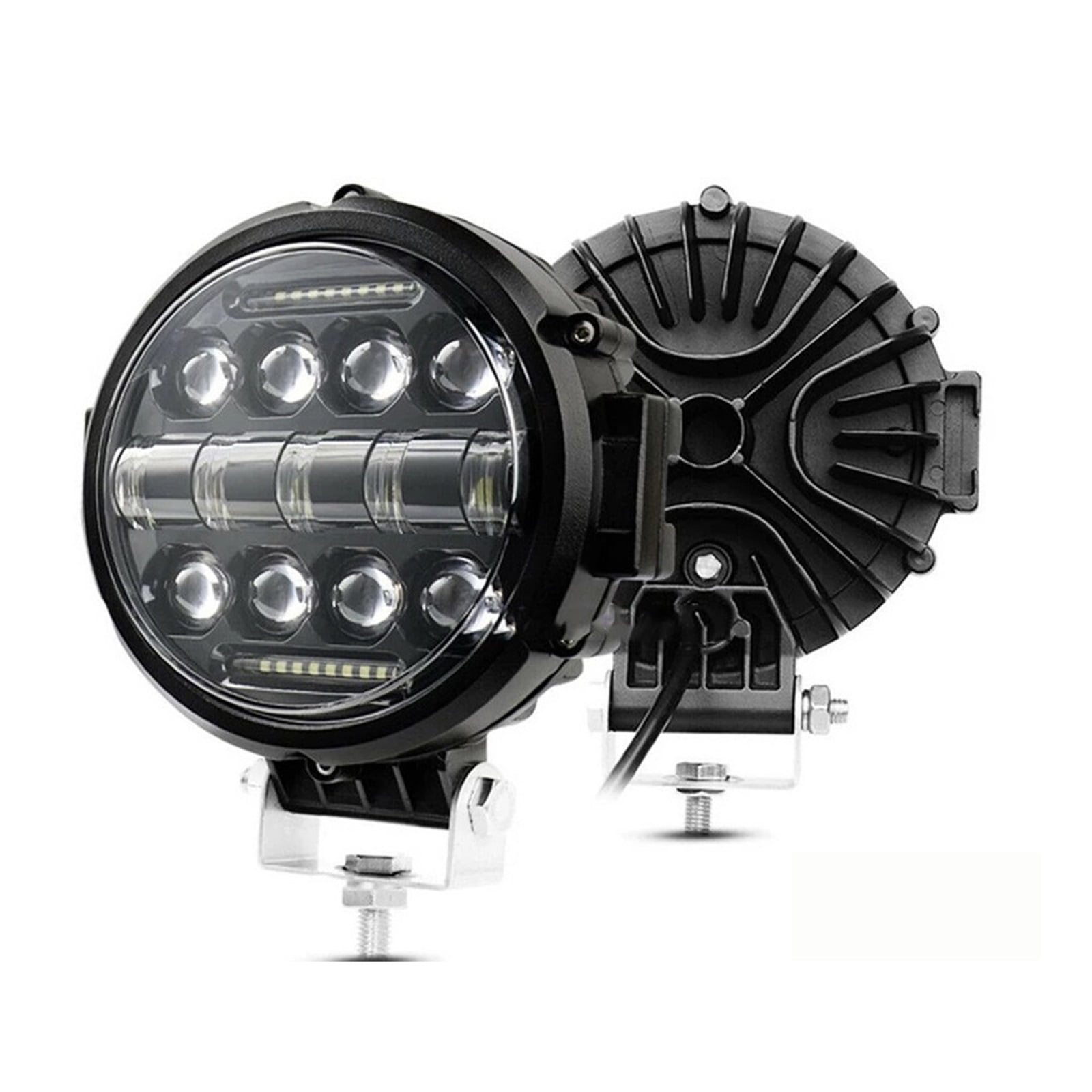 7" 100W Round LED Work Light Offroad LED Work Light Bar White DRL Light ...