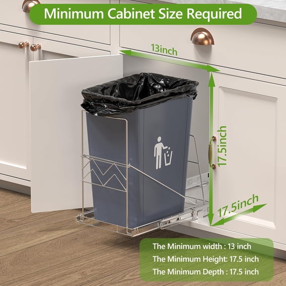 Pull Out Trash Can Under Cabinet, Adjustable Under Sink Trash Can Pull ...