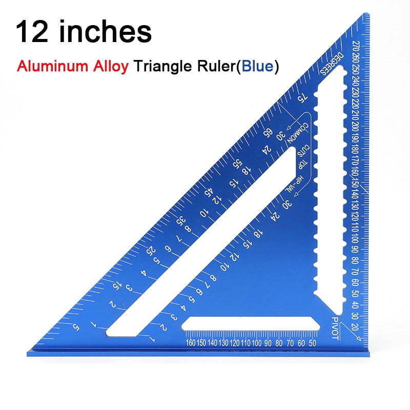 7/12 inch Triangle Ruler Square Angle Protractor Aluminum Alloy Right ...