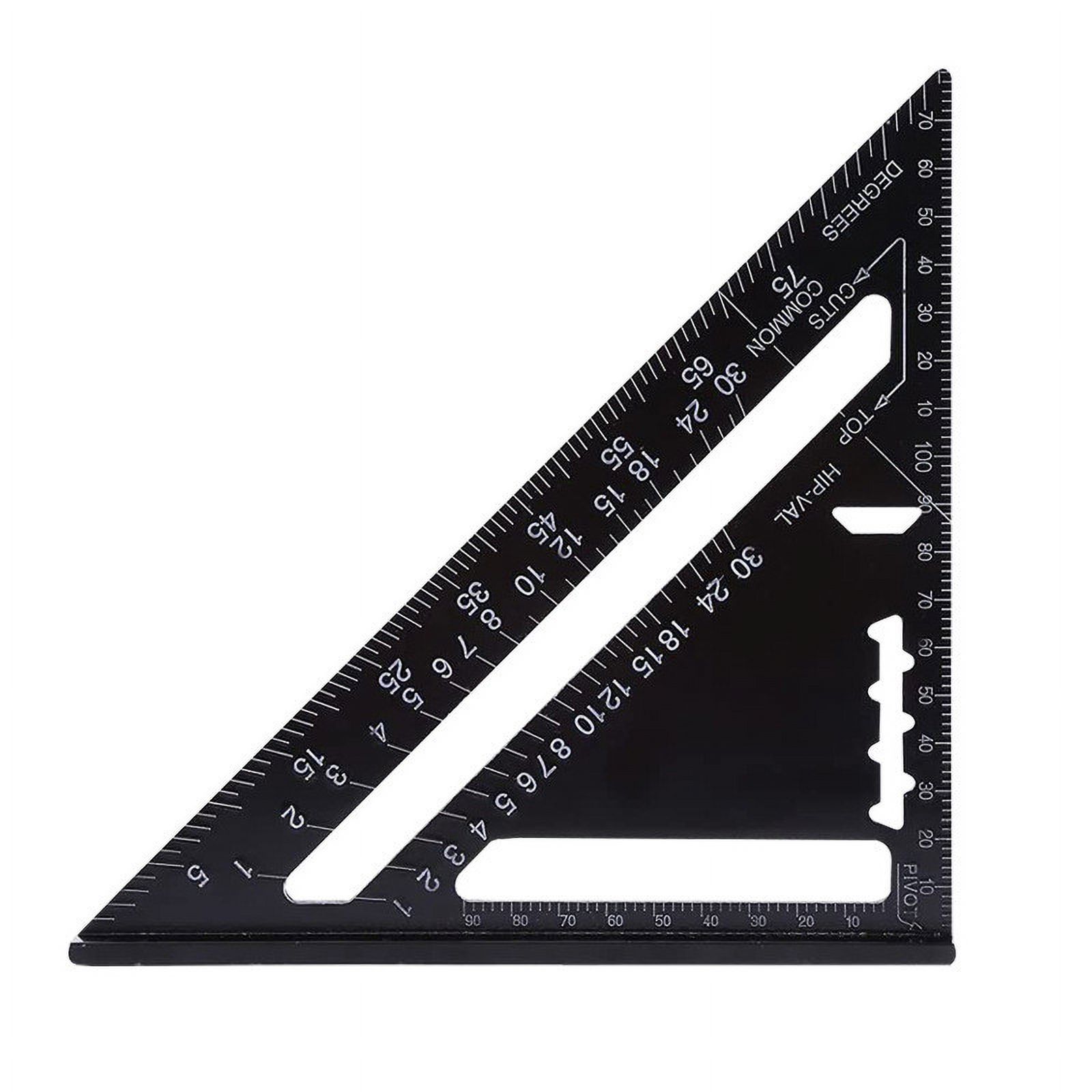 7/12inch Triangle Ruler Aluminum Alloy Angle Protractor Speed Metric ...