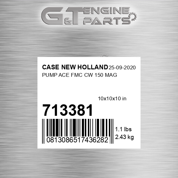 7.13381 PUMP ACE FMC CW 150 MAG fits CASE NEW HOLLAND (New OEM ...