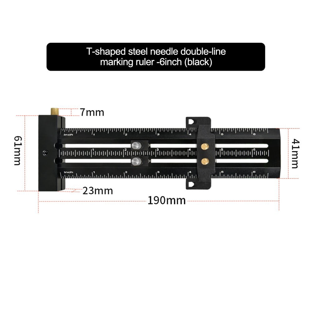 7/14 T-Type Steel Needle Double Line Ruler Steel Vertical Hole Marking ...