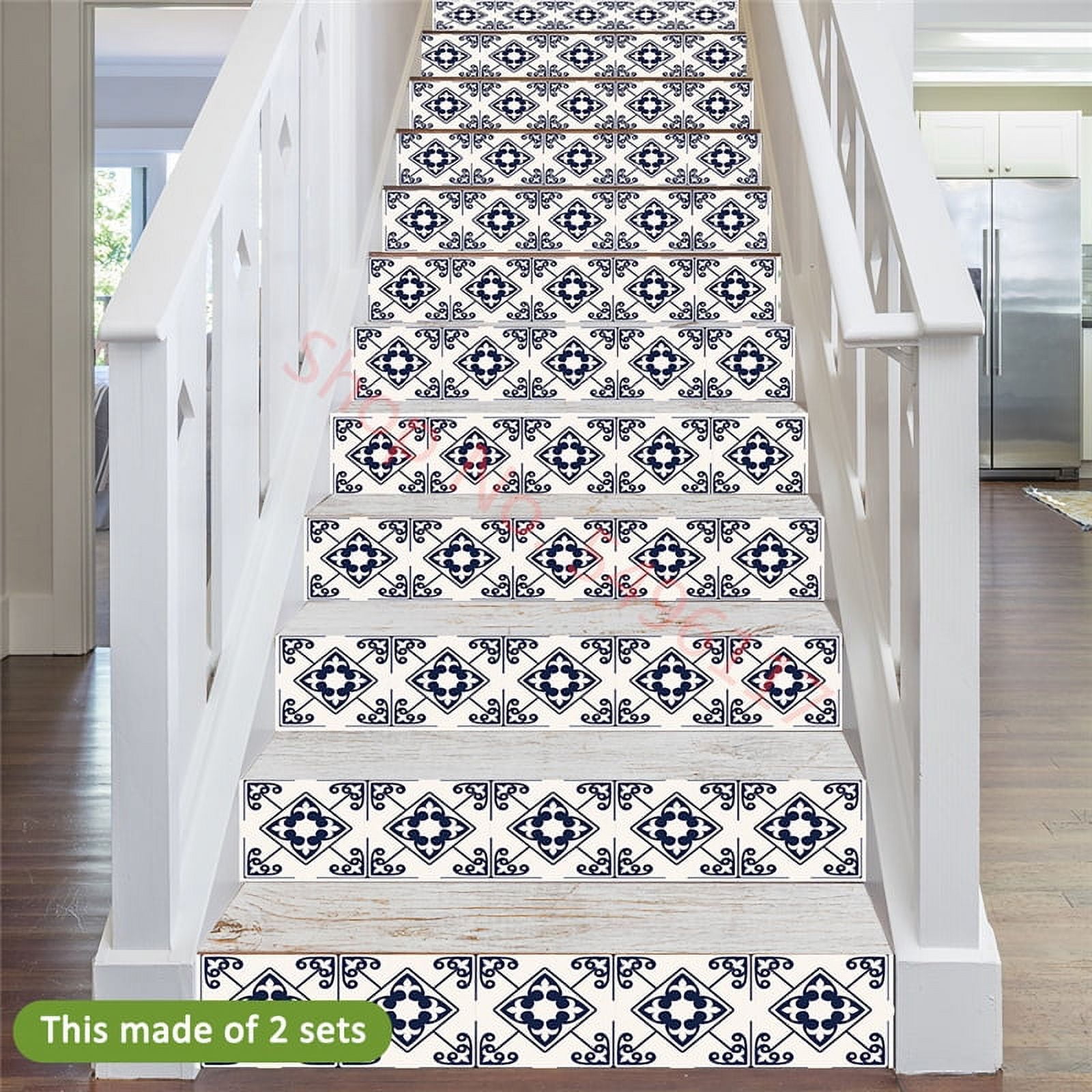 7/14 pcs Self Adhesive Wallpaper For Riser Stairs Brick Grain Tile Wood ...