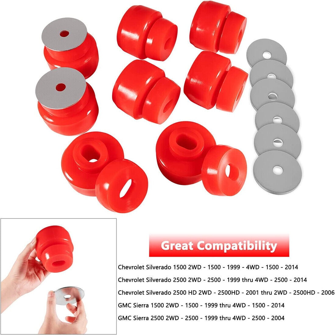 7-141 Body Cab Mount Bushing Kit fit 1999-2014 Silverado Sierra 1500 ...