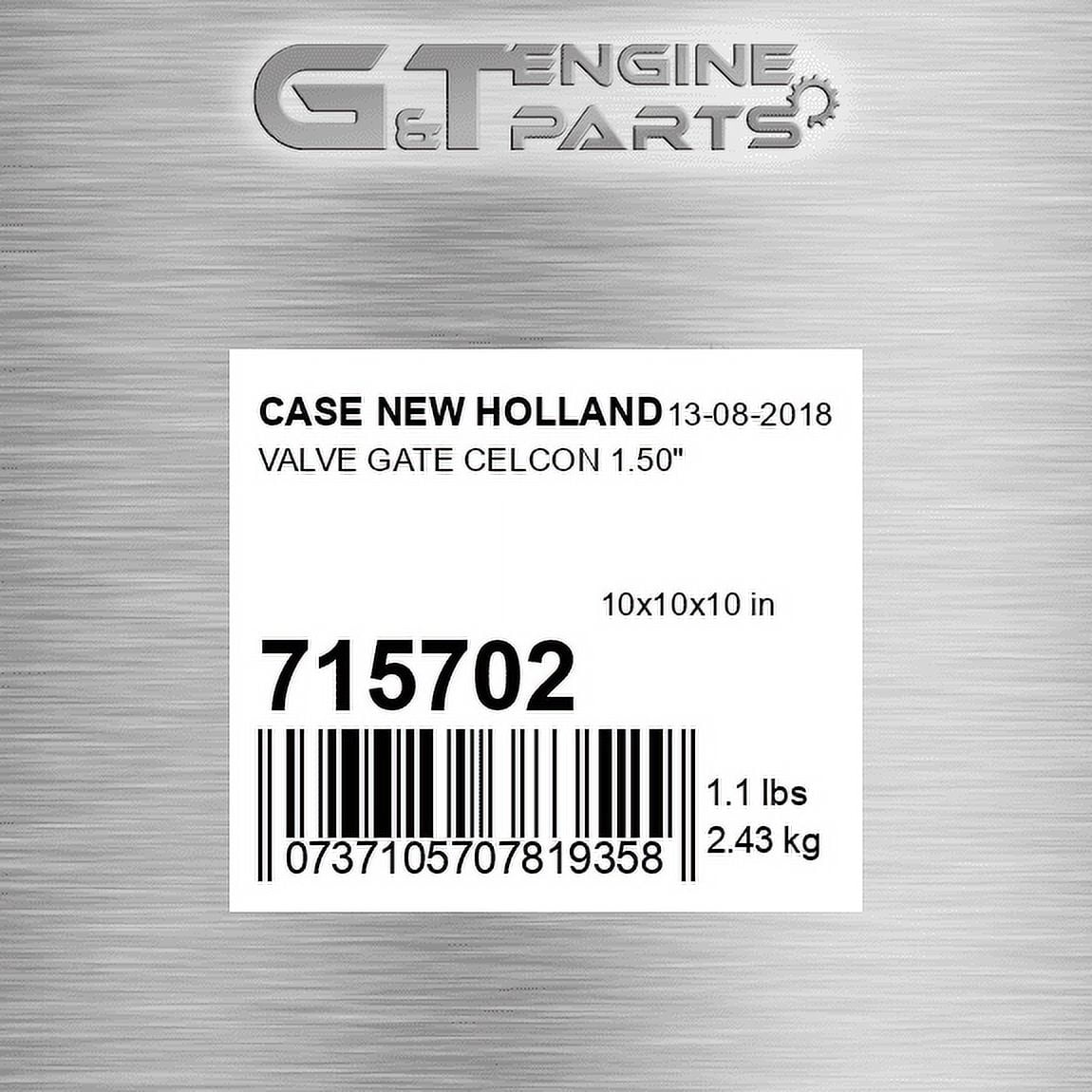7.15702 VALVE GATE CELCON 1.50" fits CASE NEW HOLLAND (New OEM ...