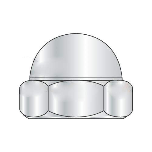 7/16-14 Closed End Acorn Nuts / Low Crown / Steel / Nickel (Quantity ...