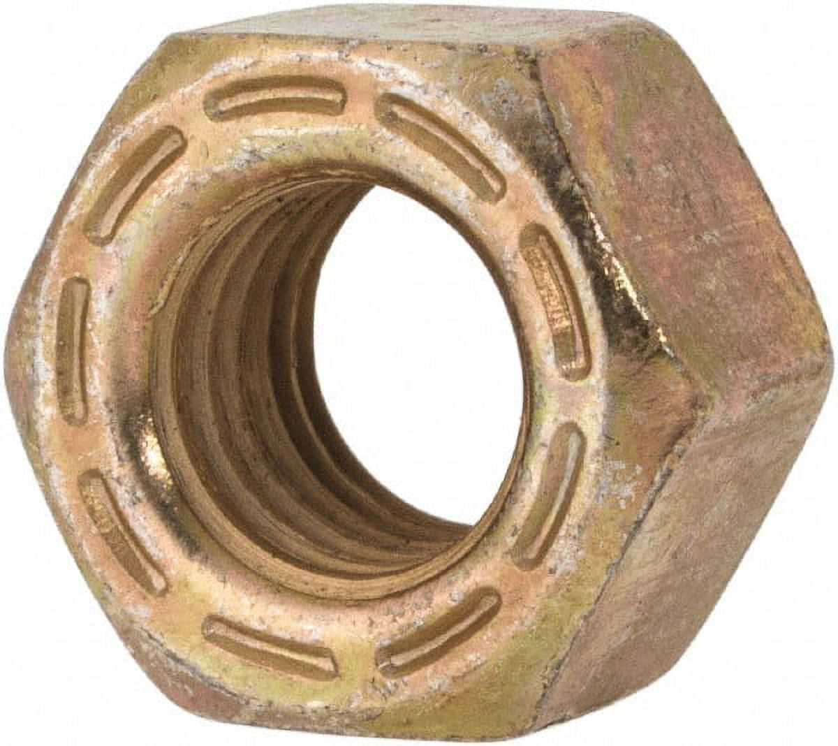 7/16"-14 Hex Nut, Zinc Yellow, Grade 9, Made in USA (Quantity: 50 ...