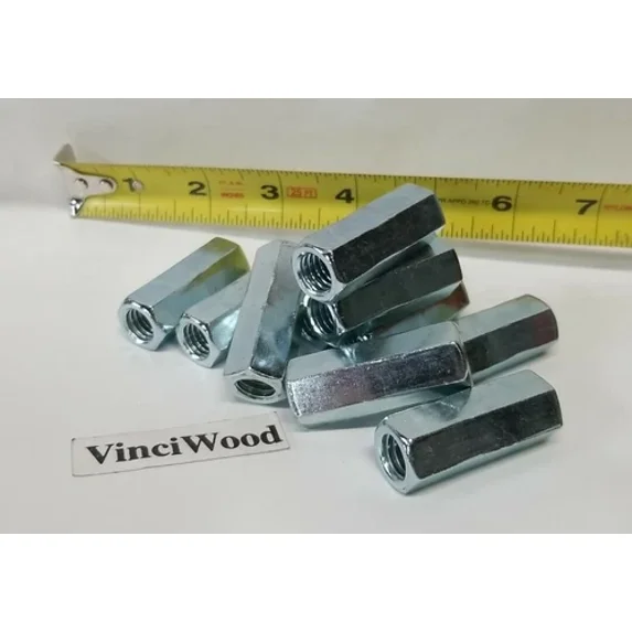 7/16-14 X 1-3/4" (5/8" Wide), (10) Coupling Nut, Zinc Finish. Shipped ...