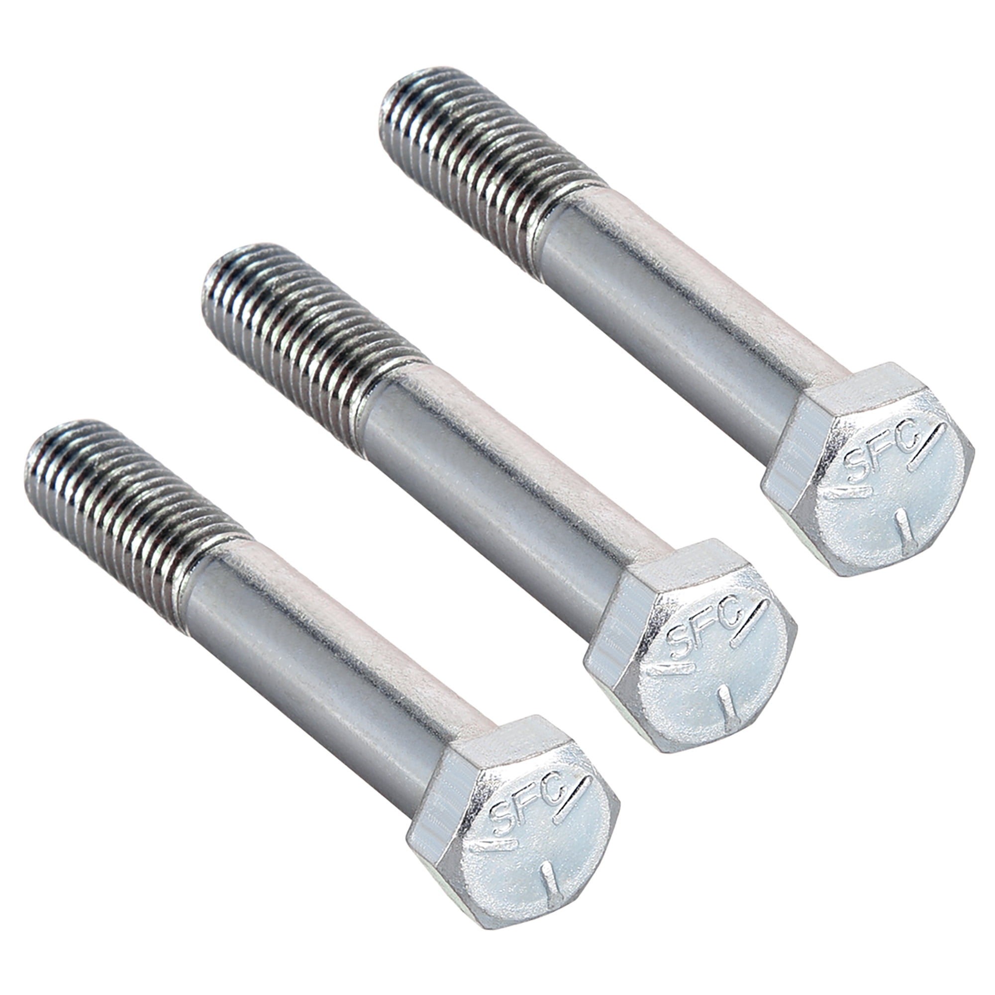 7/16"-14x3" Hex Bolts Grade 5 UNC Carbon Steel Silver 3 Pack - Walmart.com