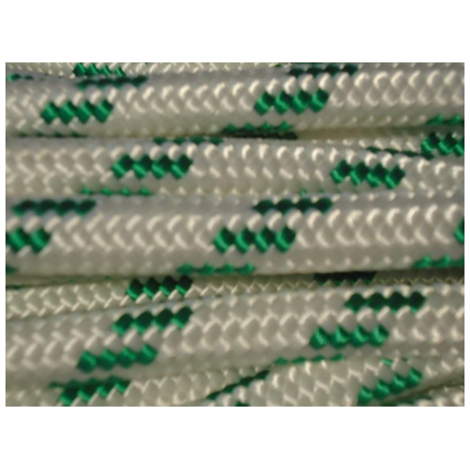 7/16 Inch Double Braid Polyester Rope, White and Green (100 feet ...