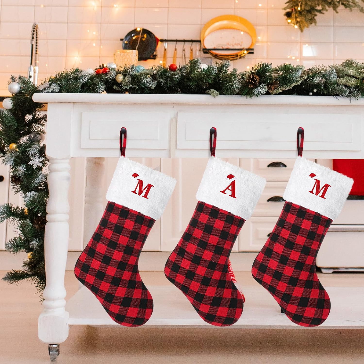 7 /16 inches Initial Monogram Christmas Stocking Personalized Christmas ...