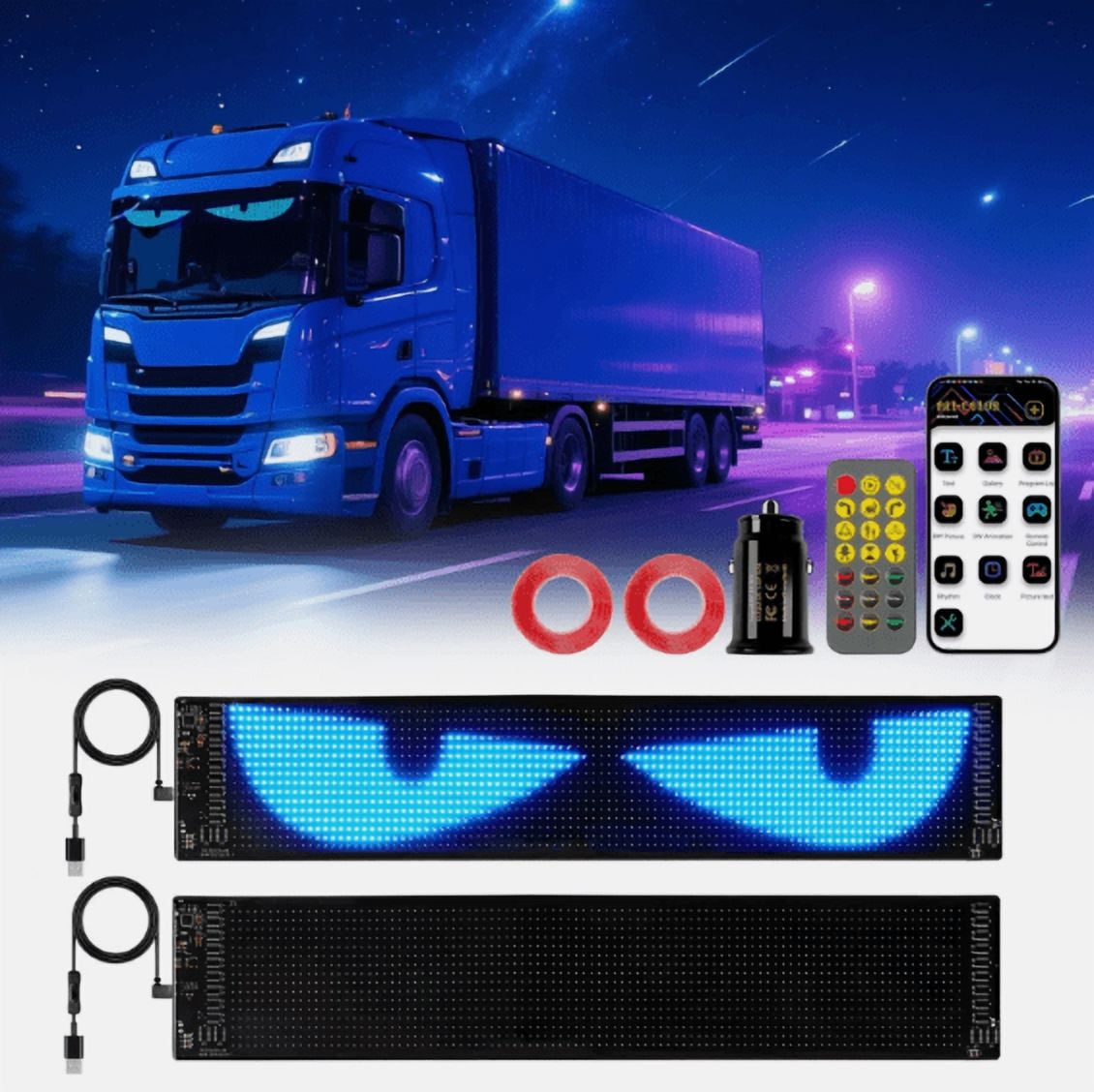 7*17.3cm Truck-specific Magic Eye LED screen truck headlights Truck ...