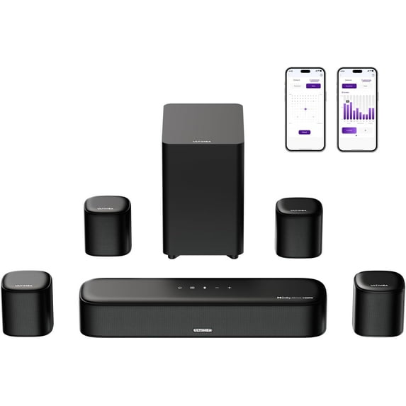 7.1ch Sound Bar with Dolby Aos, Surround Sound System for TV with 4 ...