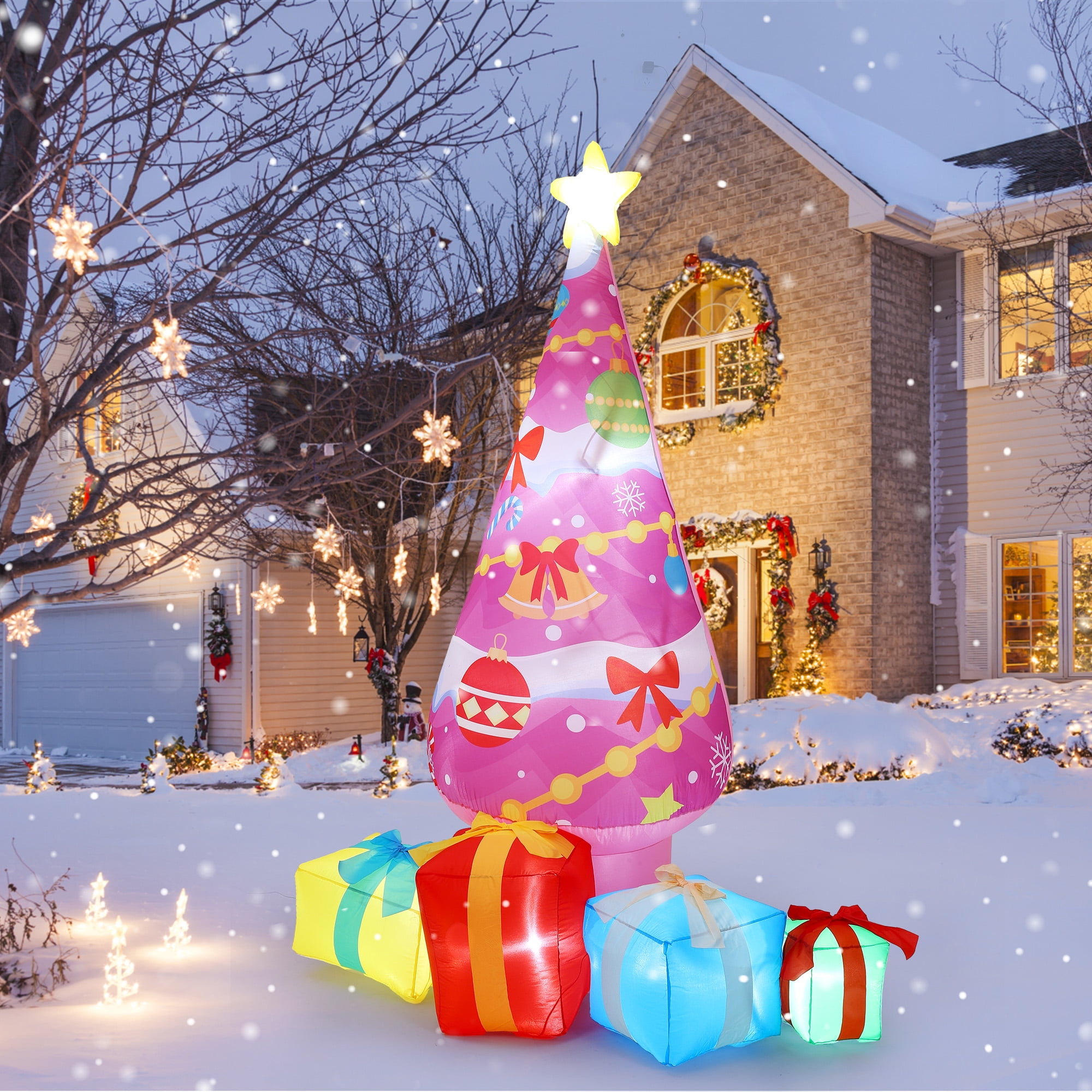 7.1ft Inflatable Christmas Decoration with Lights Outdoor Christmas ...