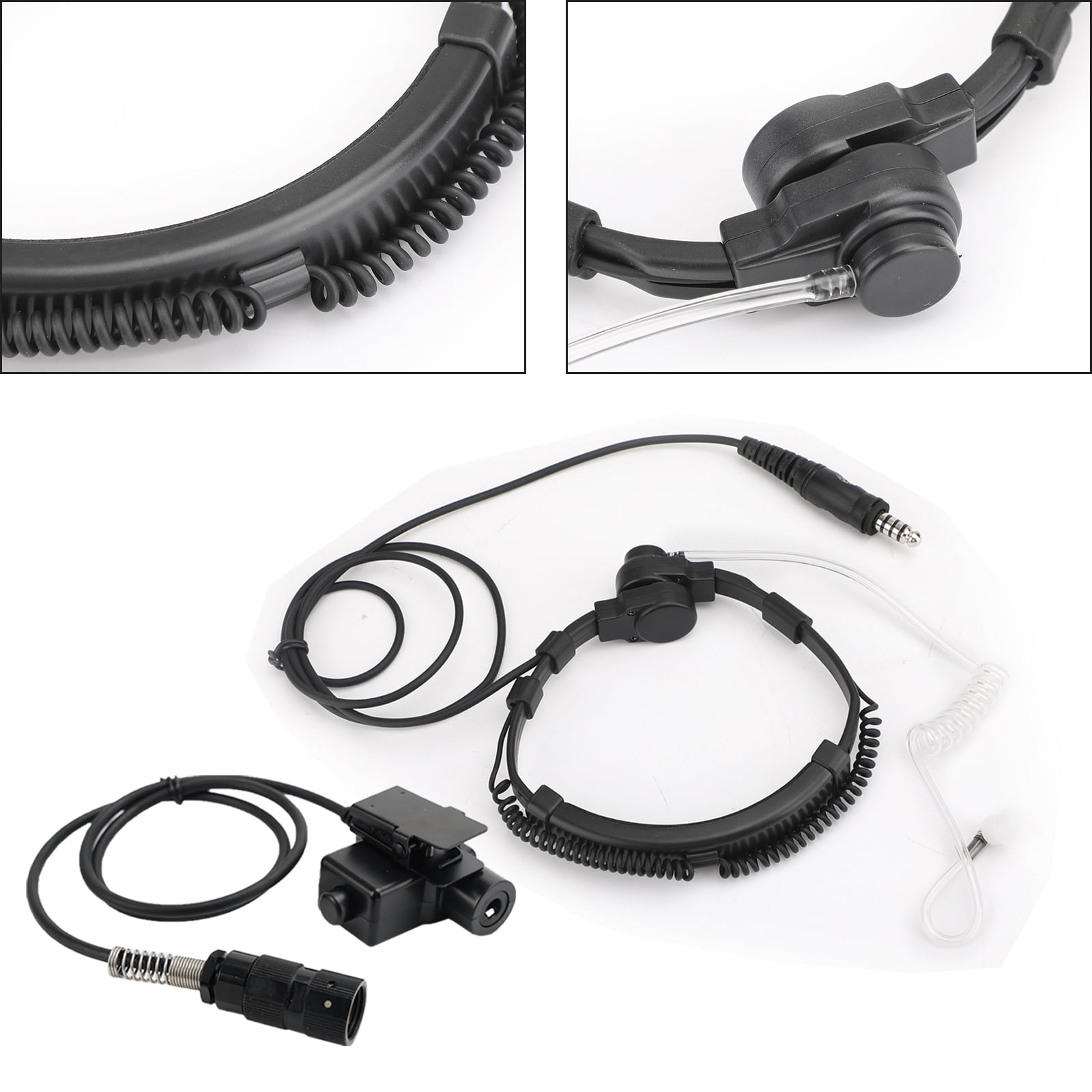 7.1mm Big Plug Tactical Throat Mic Headset for AN/PRC-152, AN/PRC-148 ...