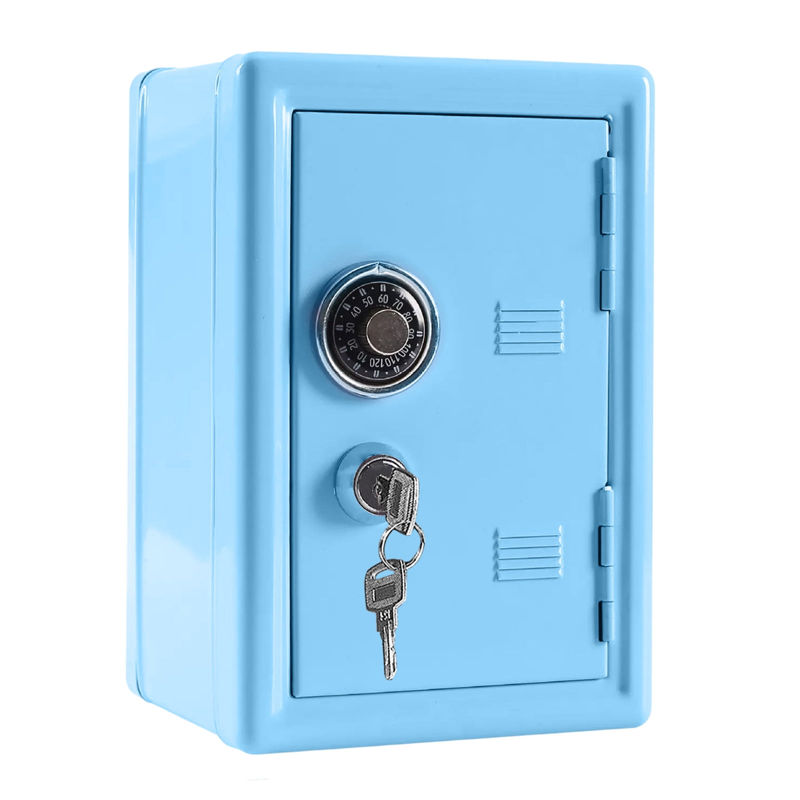 7.1x4.7x3.9in Metal Money Safe - Dual Lock Savings Box with Key ...