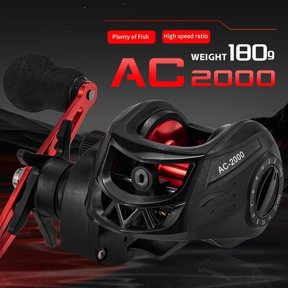 7.2:1 High Speed Baitcasting Reel 17.6LB Max Drag 10+1 Magnetic Brakes ...