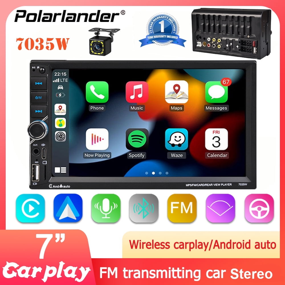 7" 2 Din Car Radio + Camera Bluetooth Carplay Android Auto Stereo Touch ...