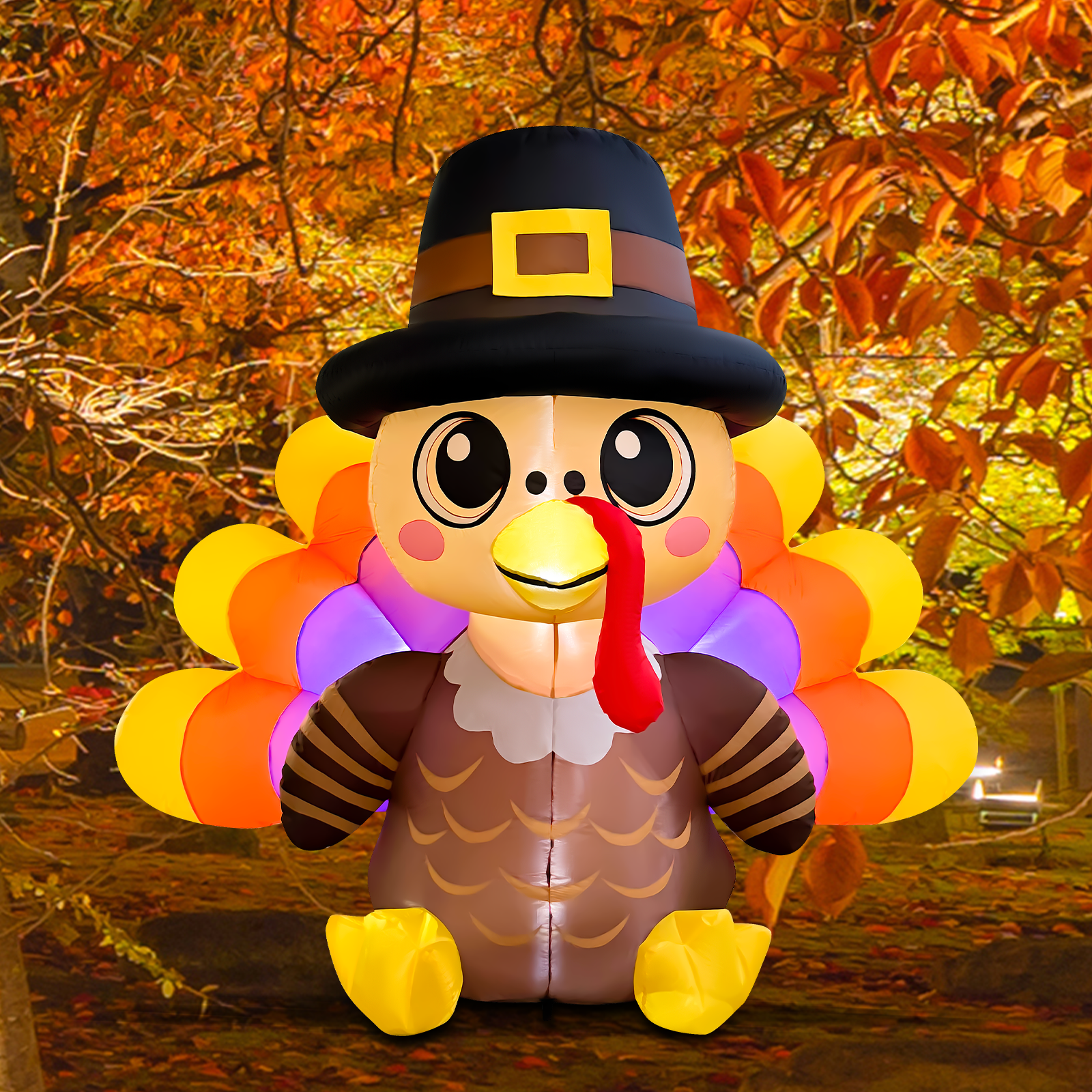 7.2 FT Wide Inflatable Thanksgiving Turkey, Blow up Thanksgiving Turkey ...