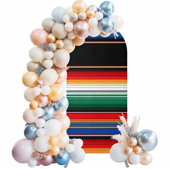 7.2 Ft Arch Backdrop Cover, Colorful Striped Decorative Wedding Arch ...
